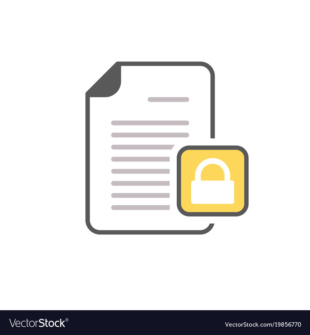 Document File Lock Locked Page Icon Royalty Free Vector