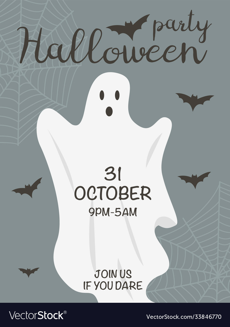 Flyer halloween event with spooky ghost Royalty Free Vector Flyer halloween event with spooky ghost Royalty Free Vector