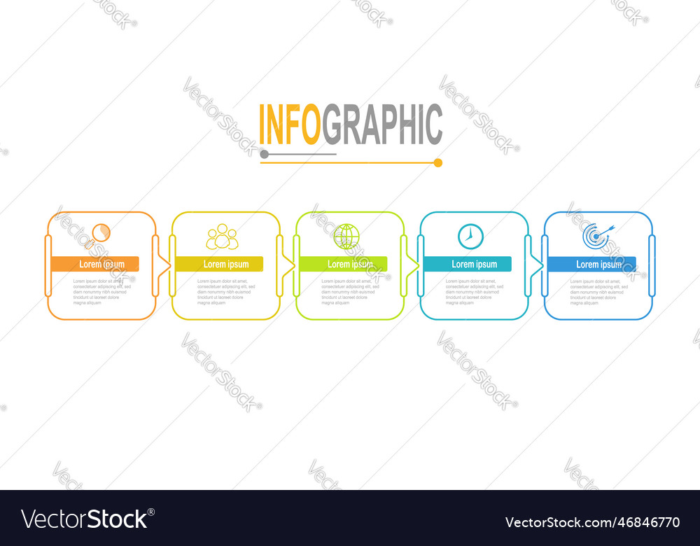 Infographic 5 steps timeline template info chart Vector Image