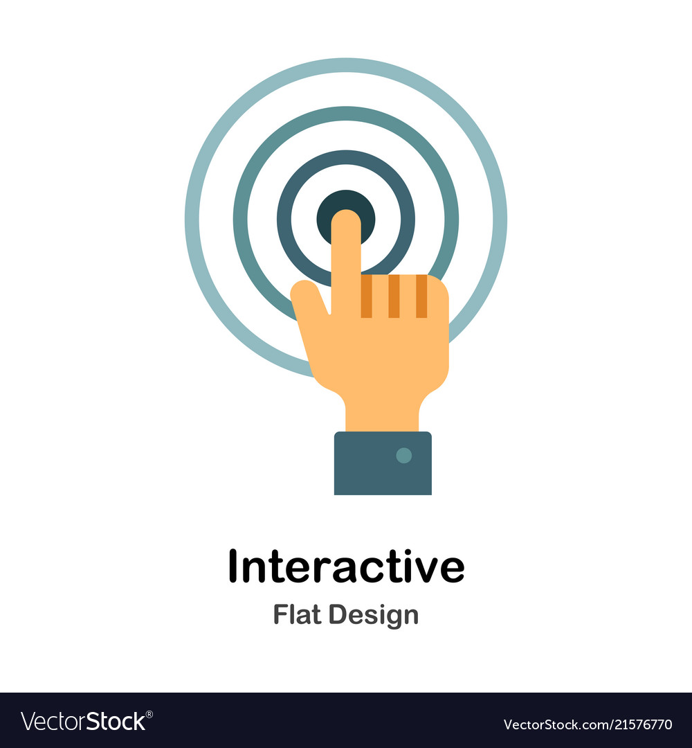 Interactive flat icon Royalty Free Vector Image
