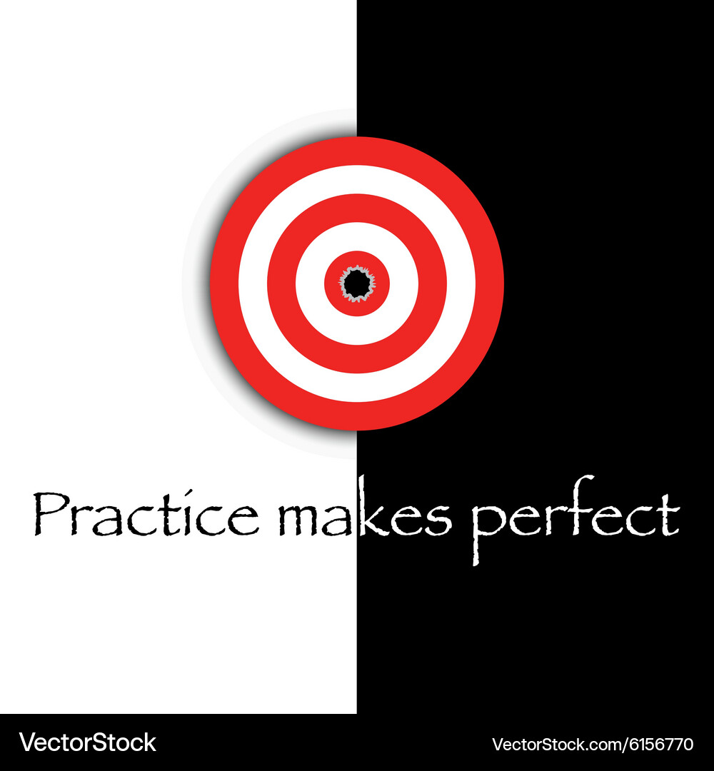 Practice makes perfect Royalty Free Vector Image