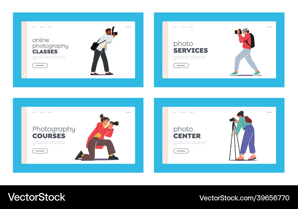 Professional photographers with photo camera Vector Image