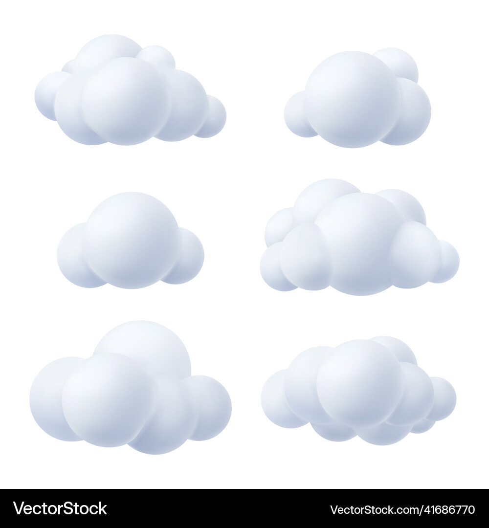 Silver clouds outdoor weather realistic Royalty Free Vector