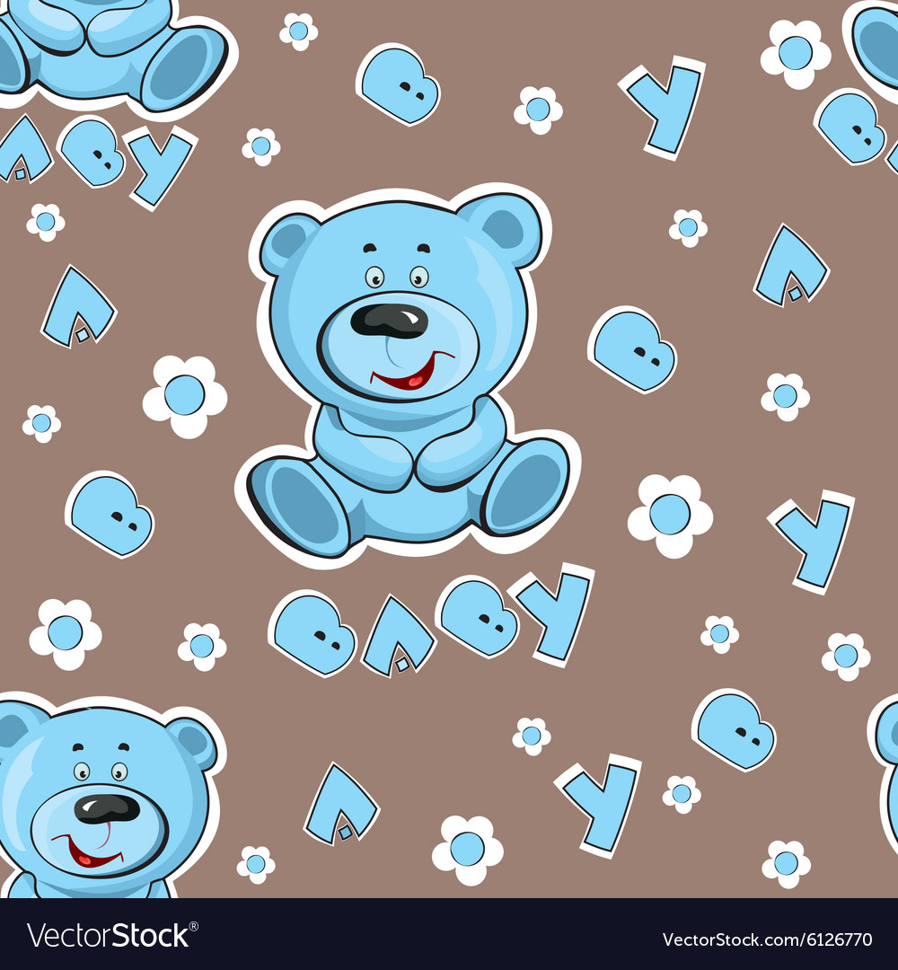 Teddy bear pattern Royalty Free Vector Image - VectorStock