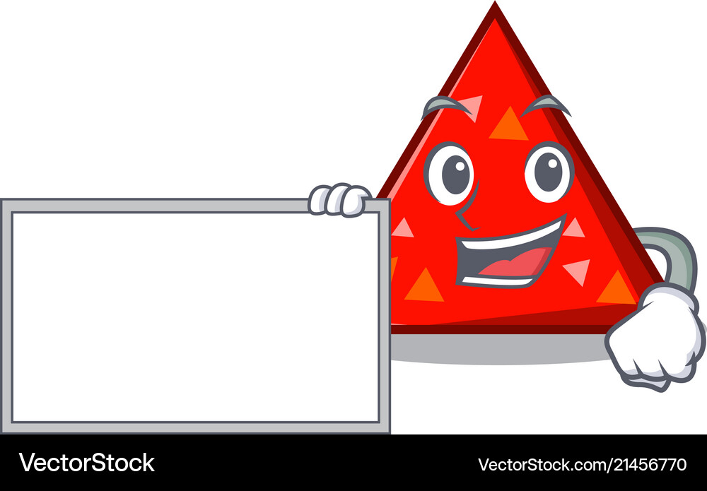 With board triangel character cartoon style Vector Image