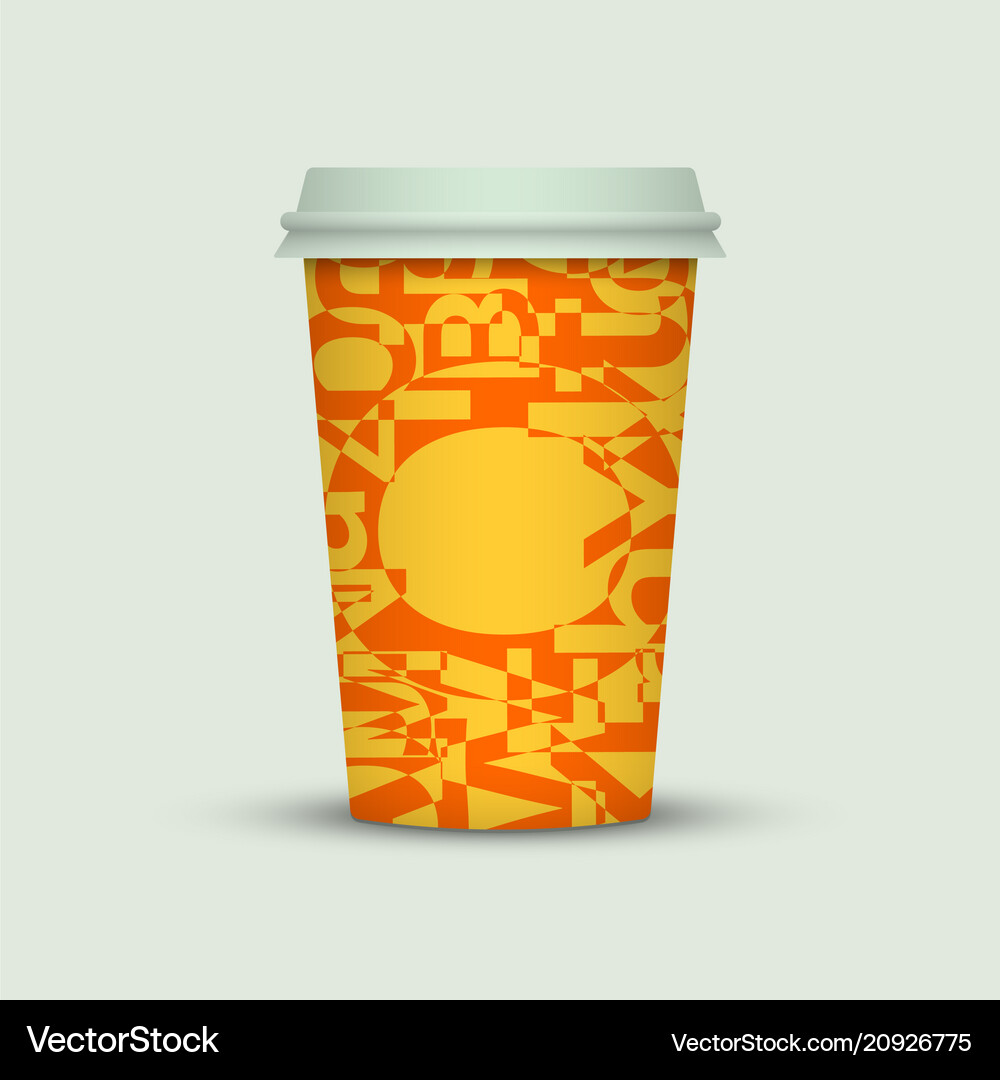 Coffee cup with creative letters Royalty Free Vector Image