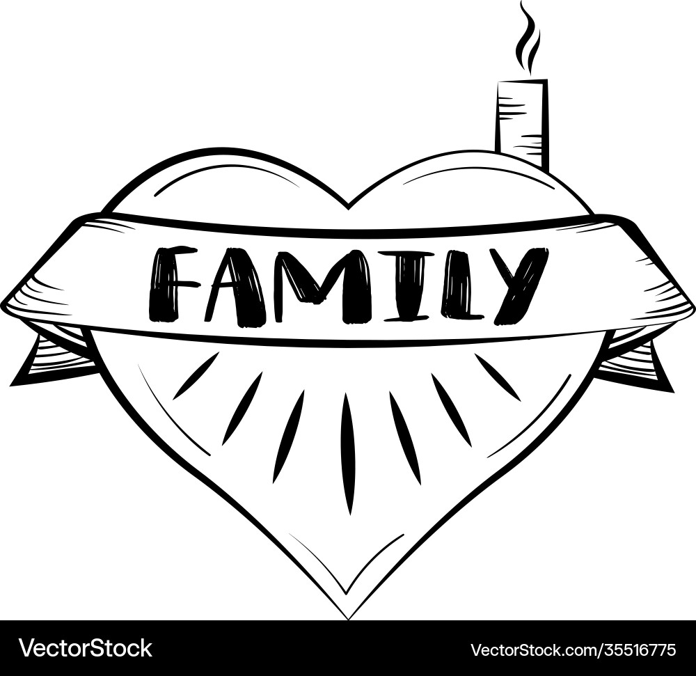 Family quote on white Royalty Free Vector Image