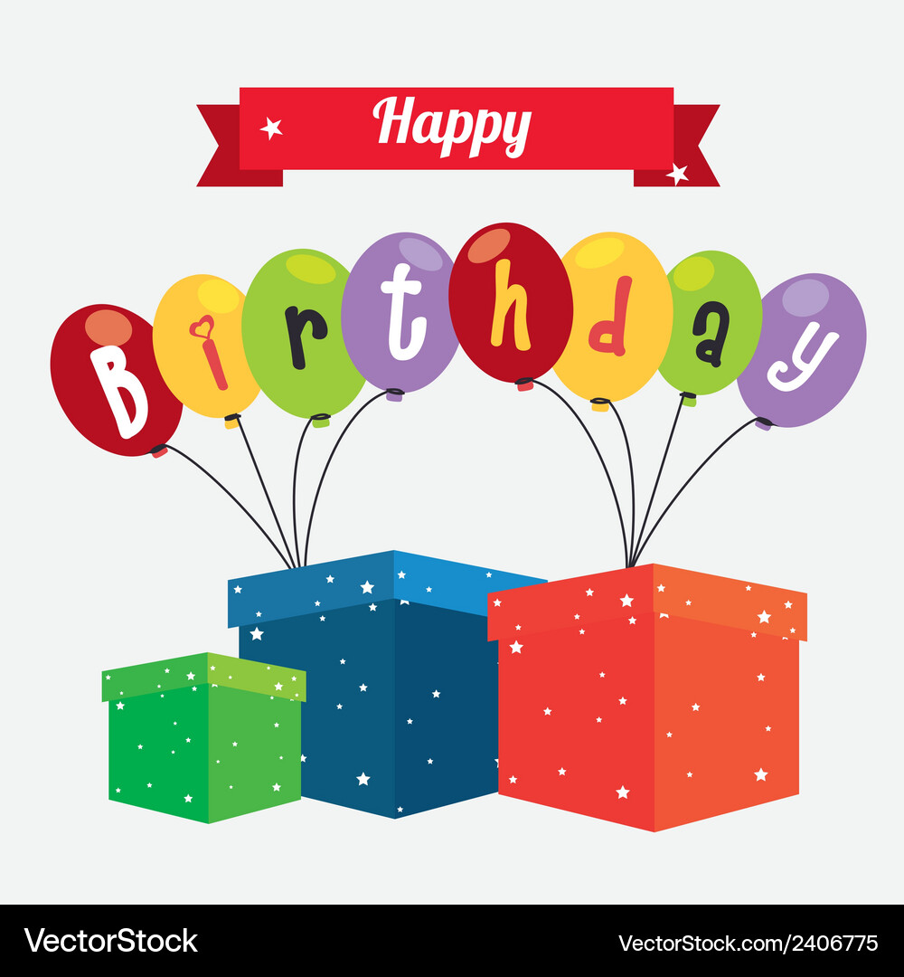 Happy birthday design over gray background Vector Image