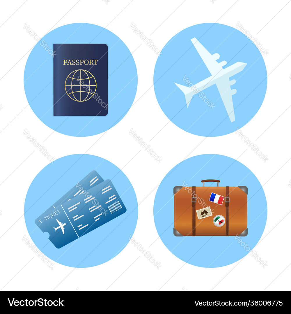 Icon for web design airplane trip travel Vector Image