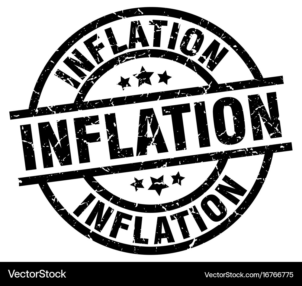 Inflation round grunge black stamp Royalty Free Vector Image