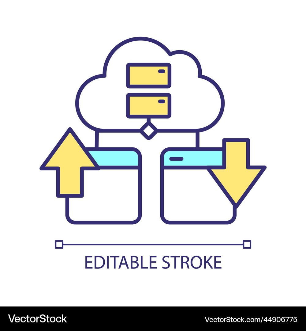 Information transfer rgb color icon Royalty Free Vector