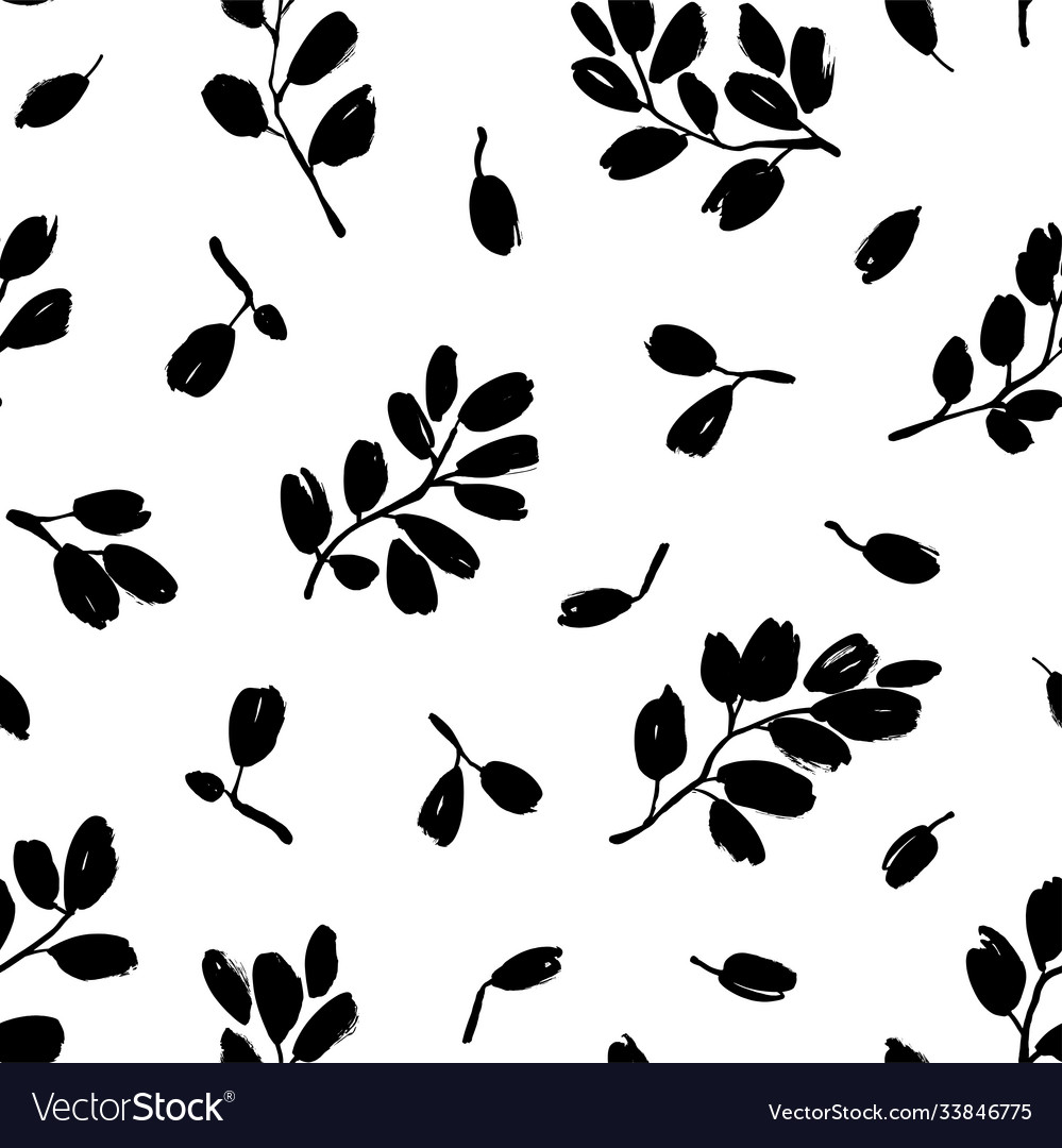 Leaves and branches seamless pattern Royalty Free Vector