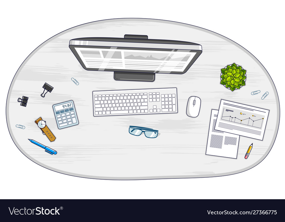 Office employee or entrepreneur work desk Vector Image