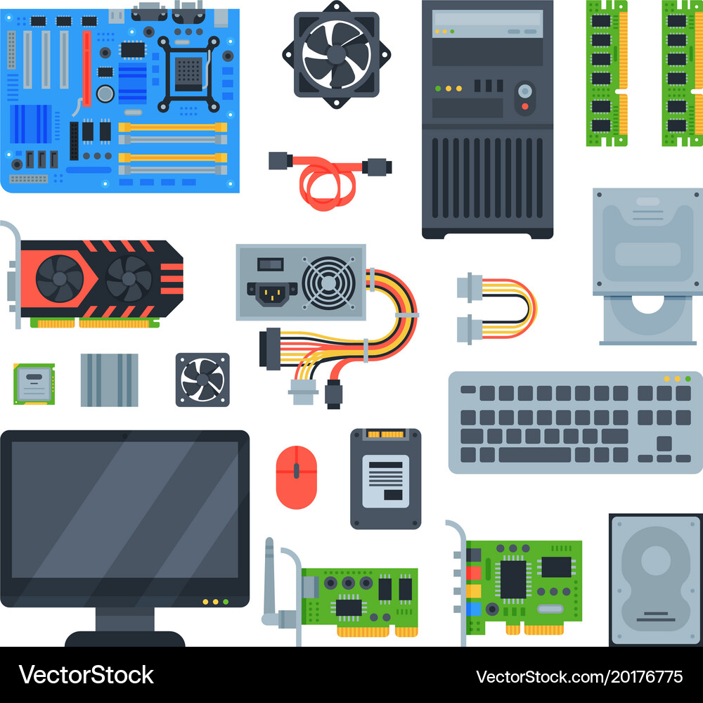 PC Equipment & Computer Accessories Royalty Free Vector