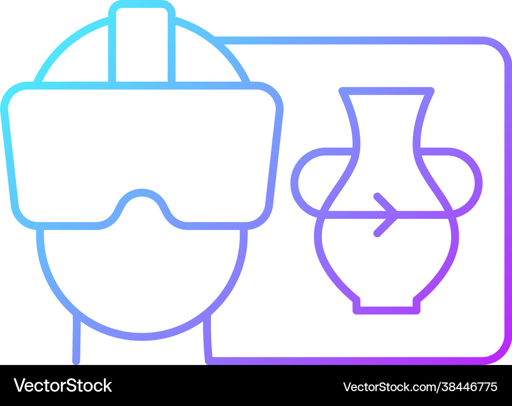 Vr gradient linear icon Royalty Free Vector Image