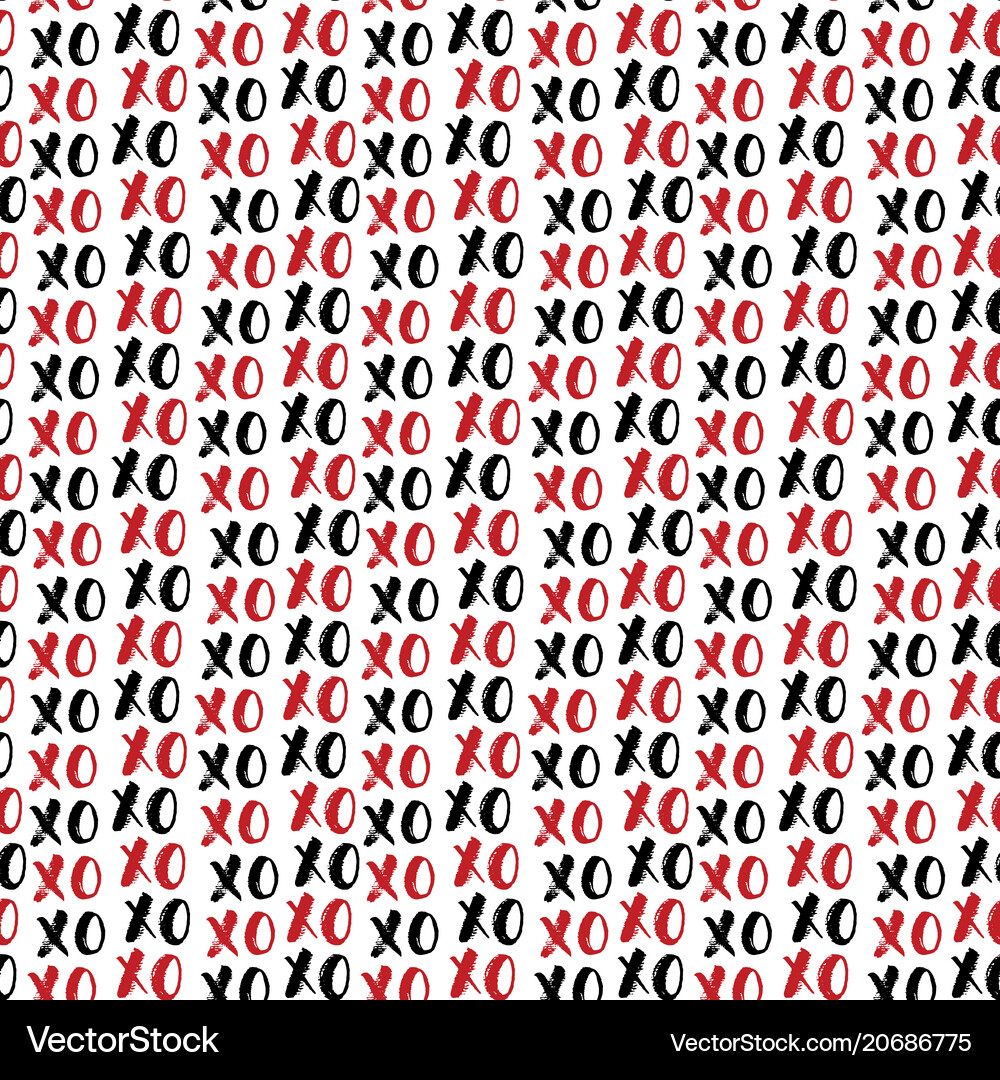 Xoxo brush lettering signs seamless pattern Vector Image