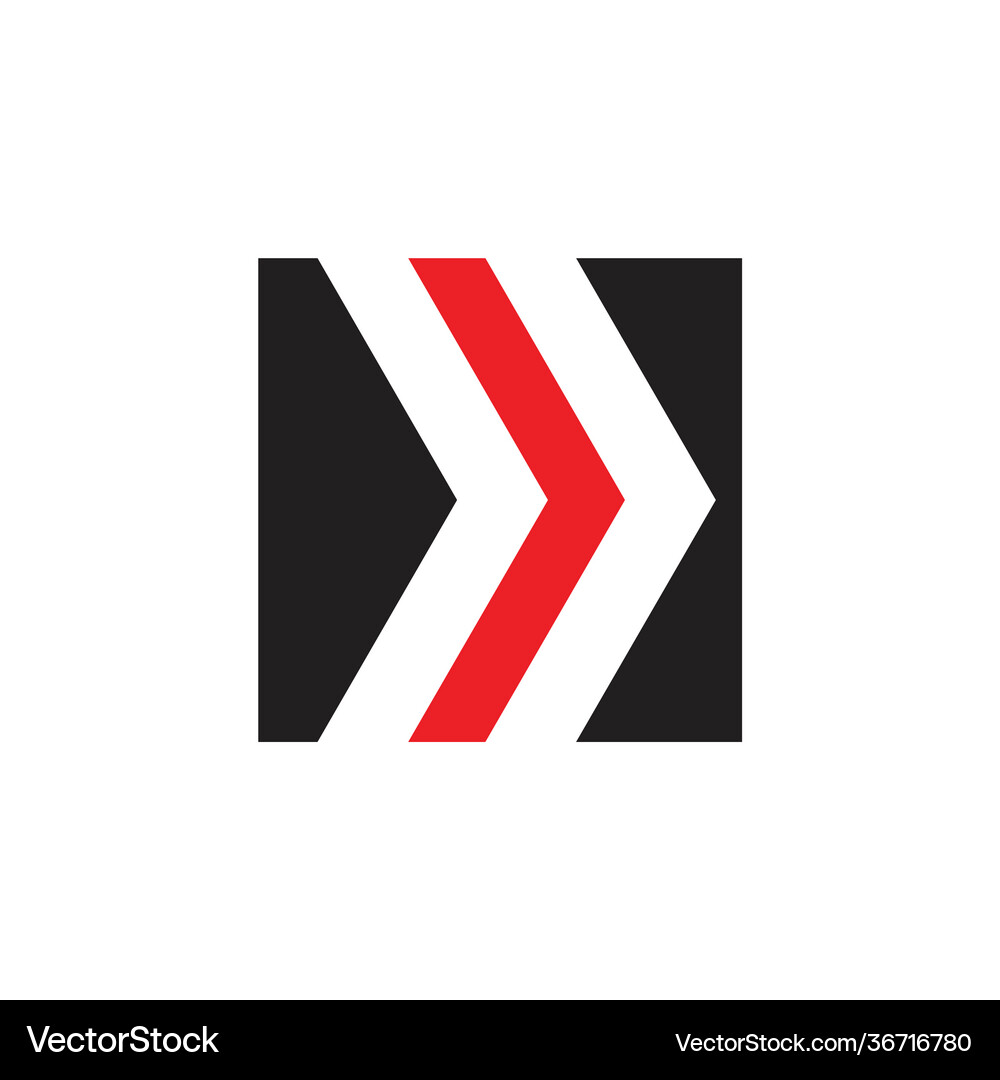 Abstract right arrow square geometric logo Vector Image
