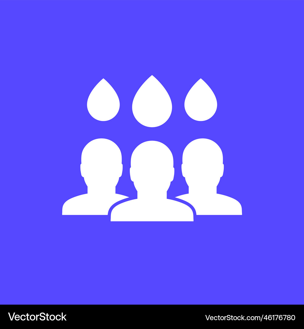 Access to clean water icon with people Royalty Free Vector