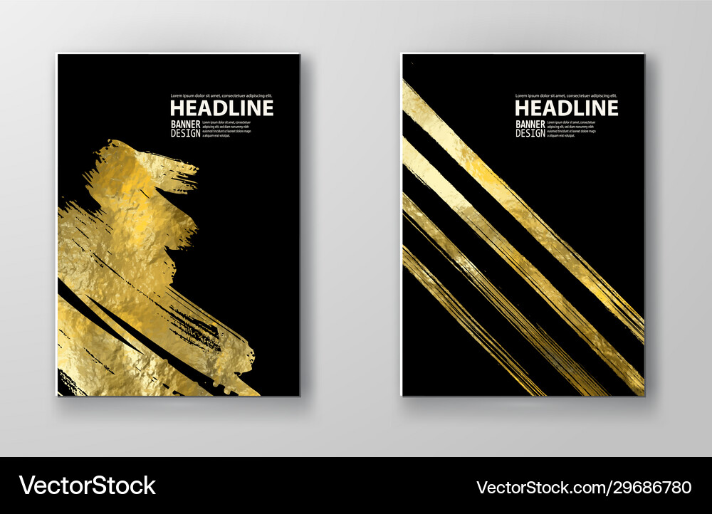 Black and gold design templates abstract eps10 Vector Image