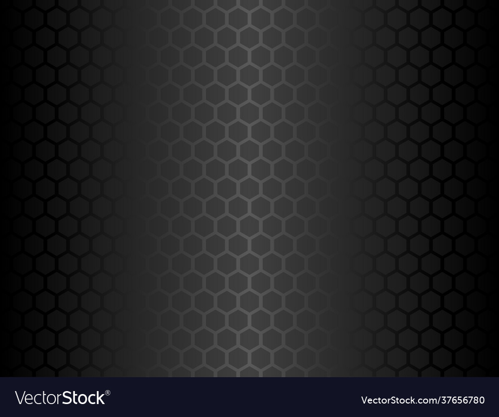 Black hex pattern on dark background Royalty Free Vector