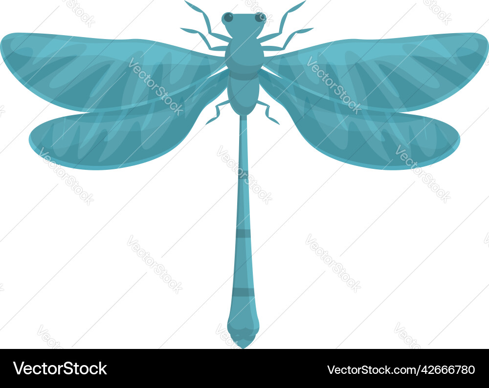 Blue dragonfly icon cartoon wing insect Royalty Free Vector