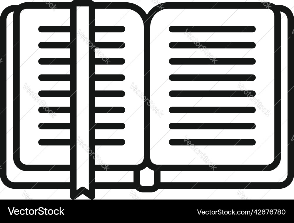 Bookmark mark icon outline book favorite Vector Image