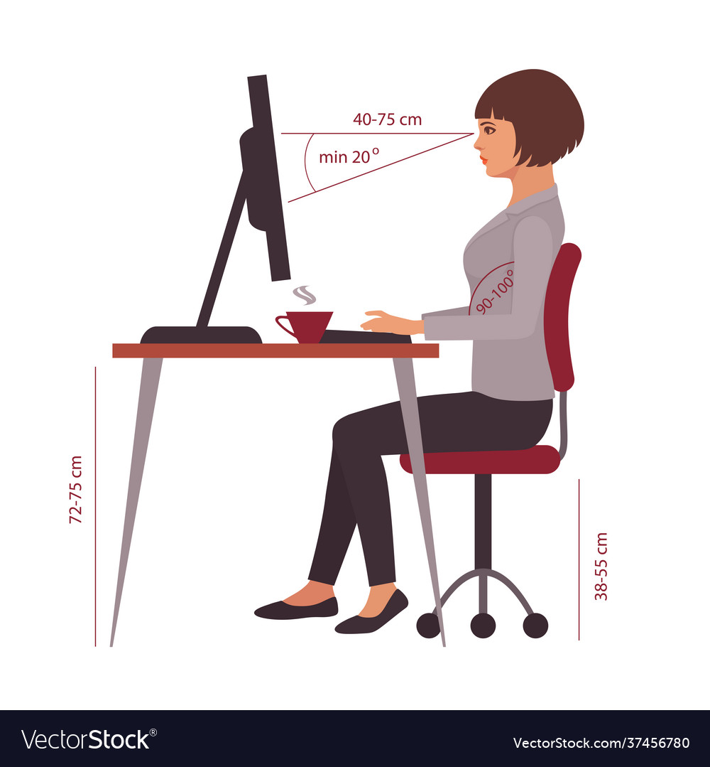 Correct sitting position Royalty Free Vector Image