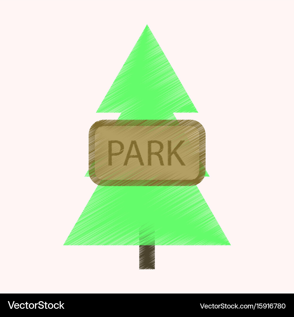 Flat icon in shading style city park Royalty Free Vector