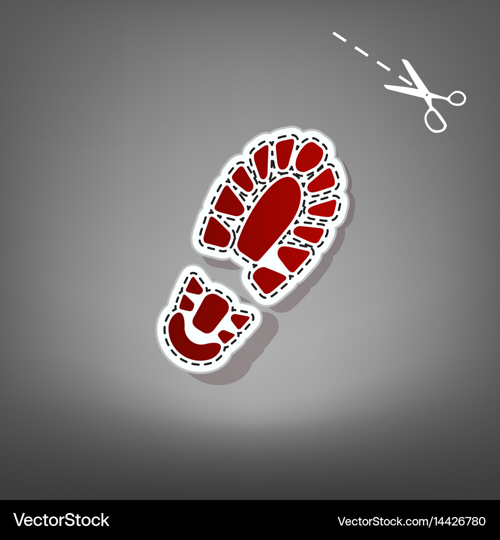 Footprint boot sign red icon with Royalty Free Vector Image