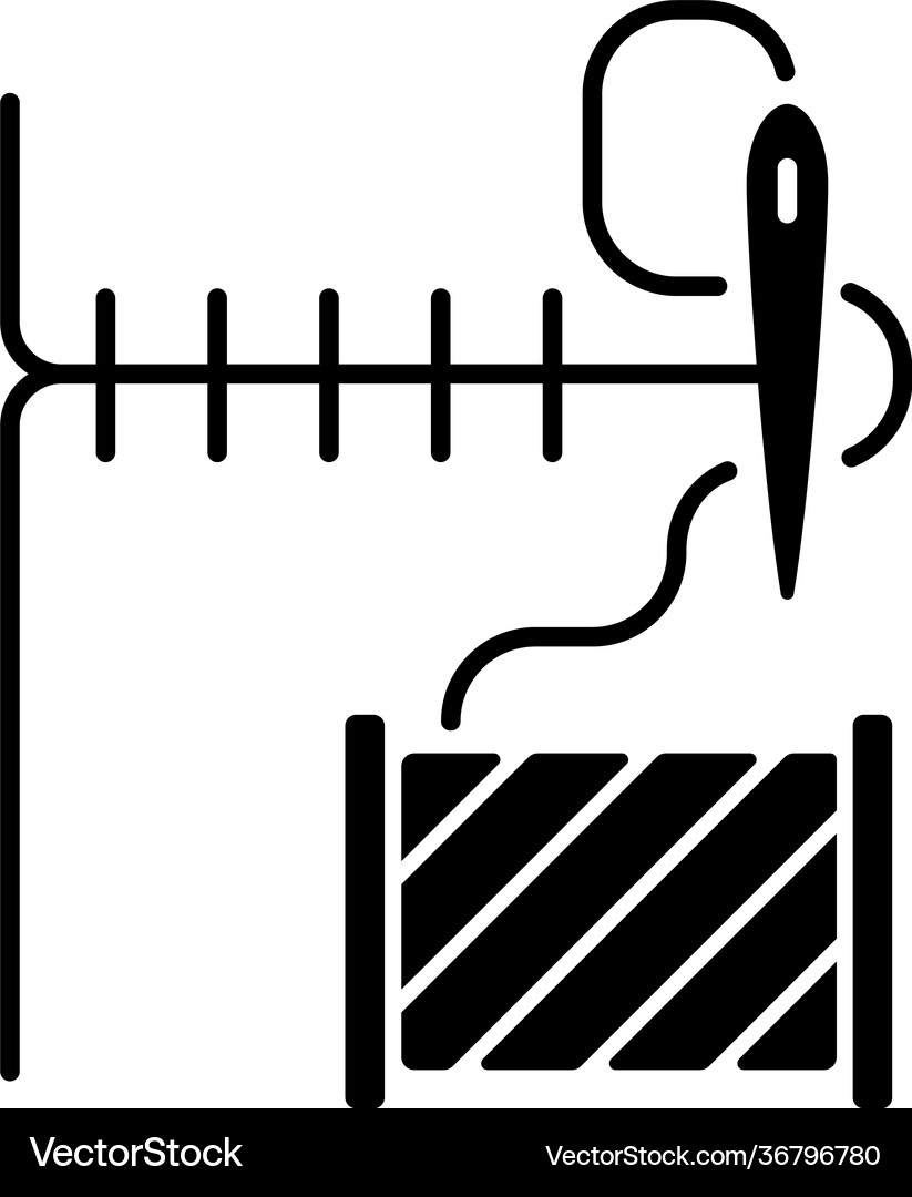 Hemming and seam repair black linear icon Vector Image