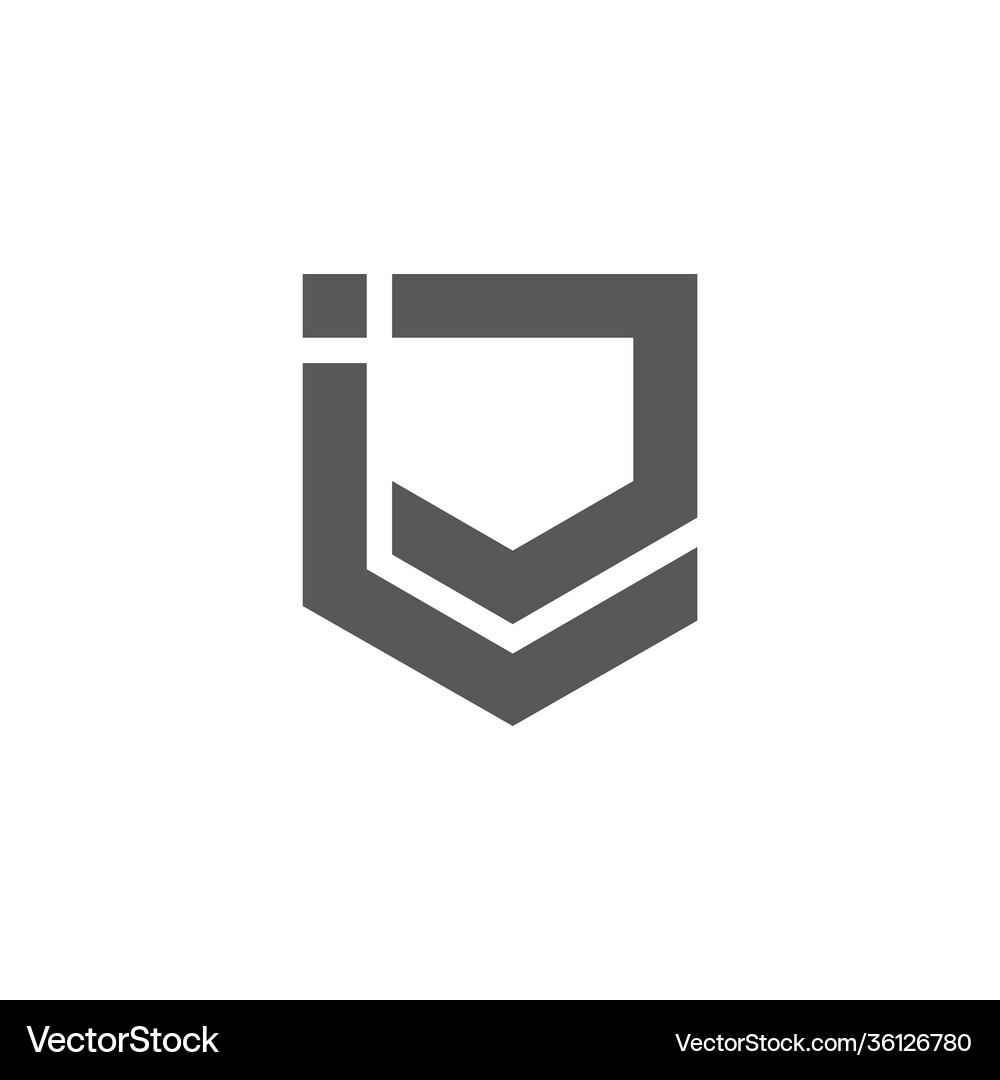 Letter ij simple geometric line emblem logo Vector Image