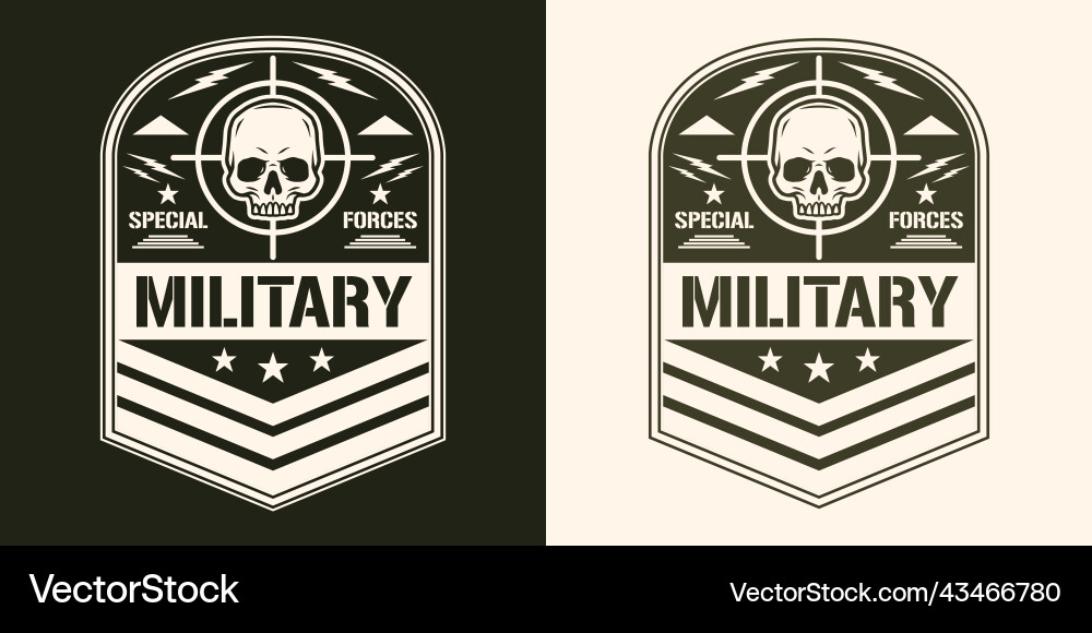 Military forces emblem monochrome vintage Vector Image