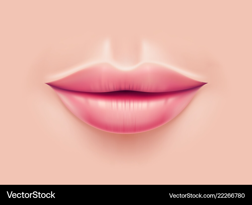 Realistic woman lips after plastic surgery Vector Image