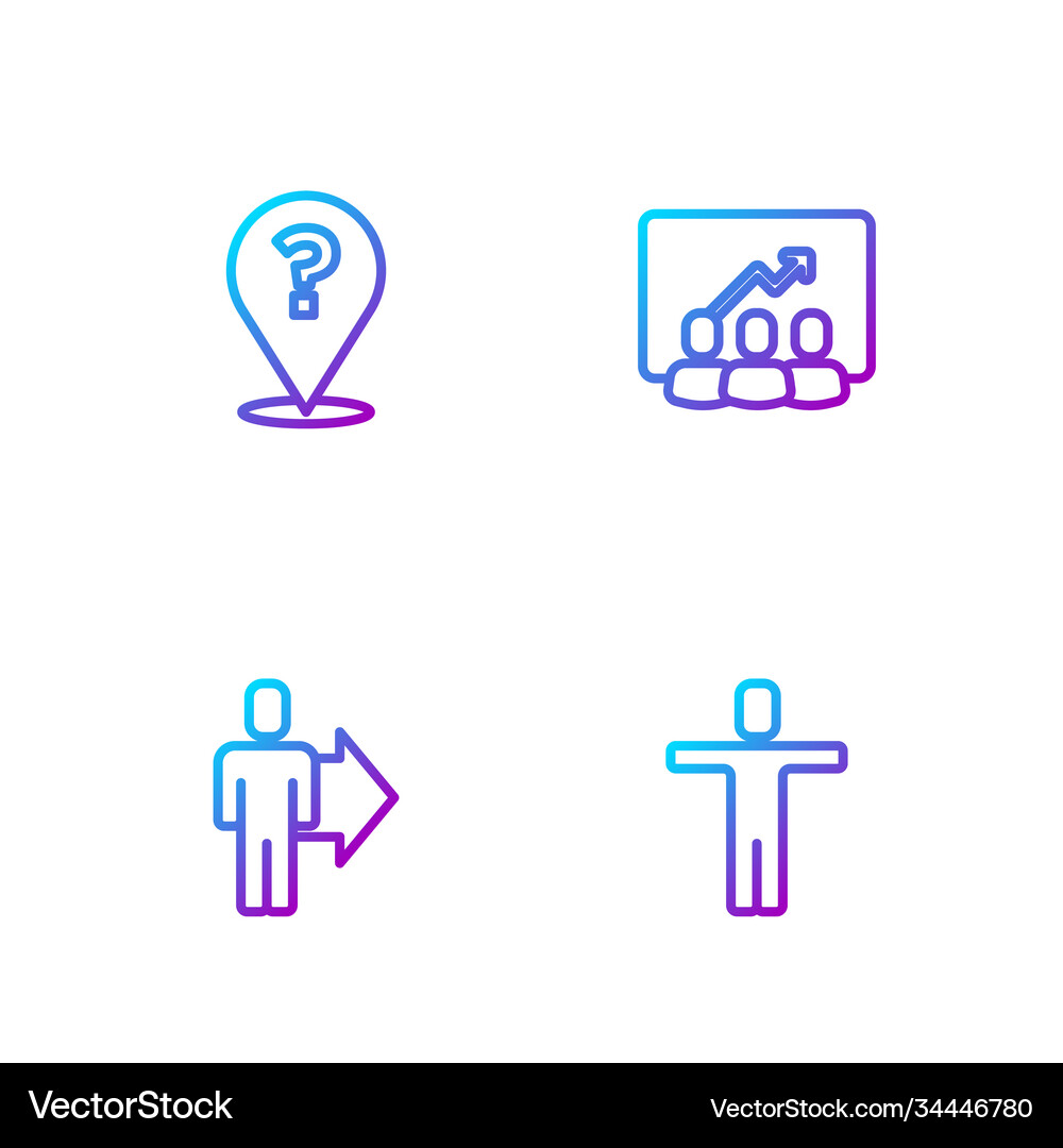 Set line head hunting team leader question mark Vector Image