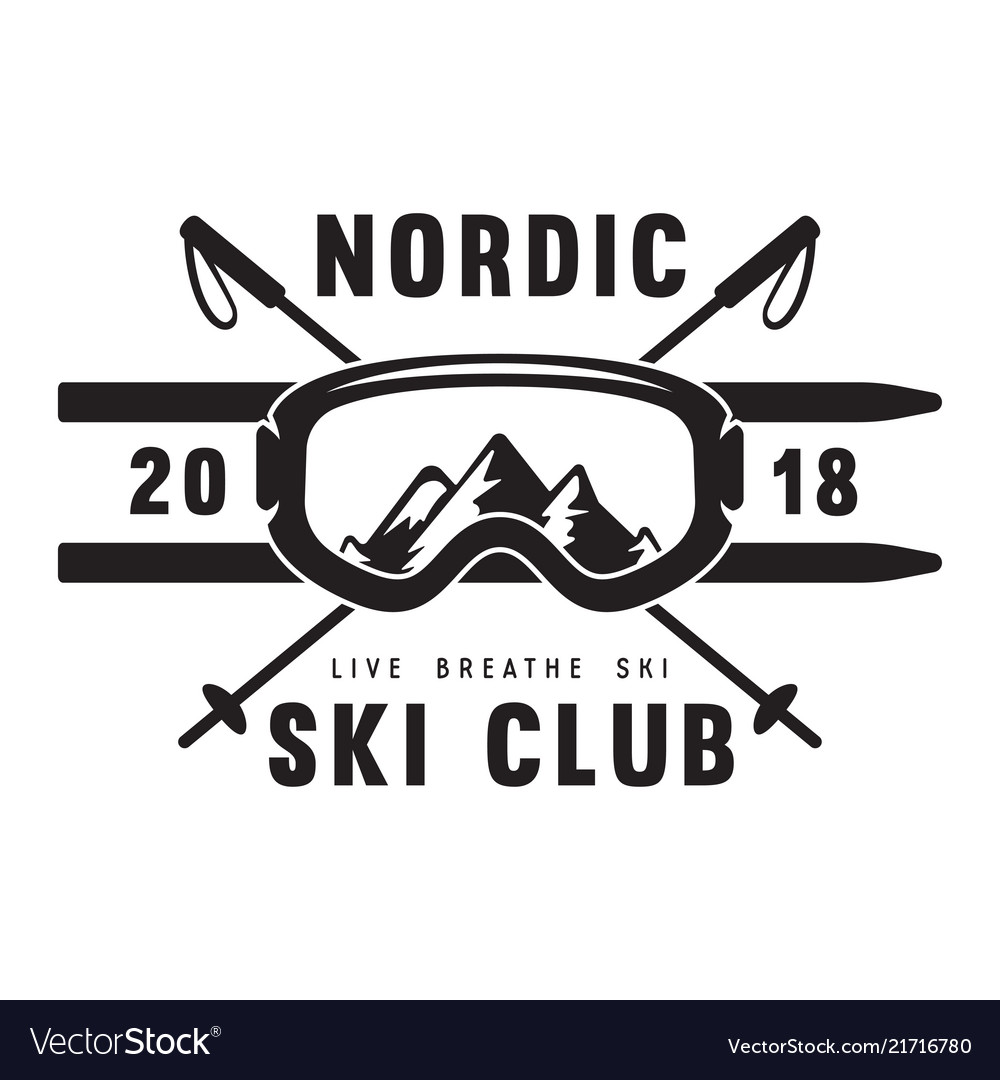 Vintage ski or winter sports logo badge emblem Vector Image
