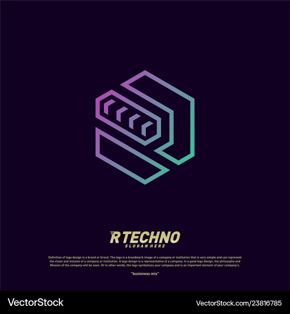Abstract letter r logo design template colorful Vector Image