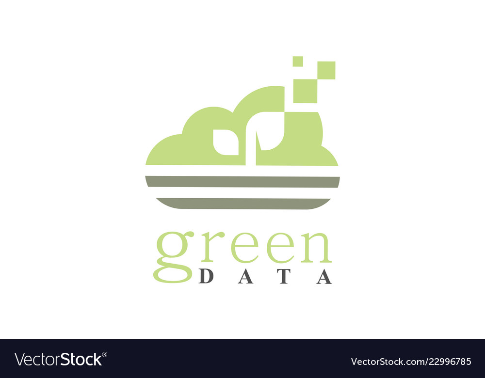 Cloud green data logo Royalty Free Vector Image
