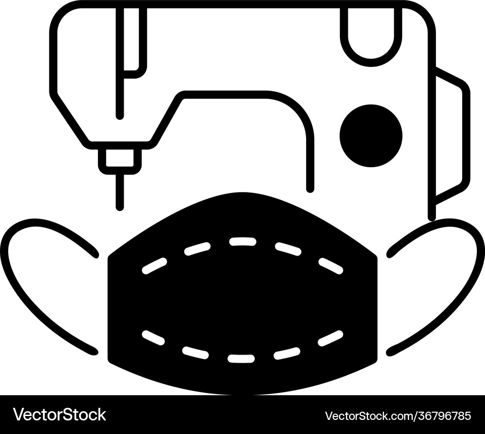 Custom face masks black linear icon Royalty Free Vector