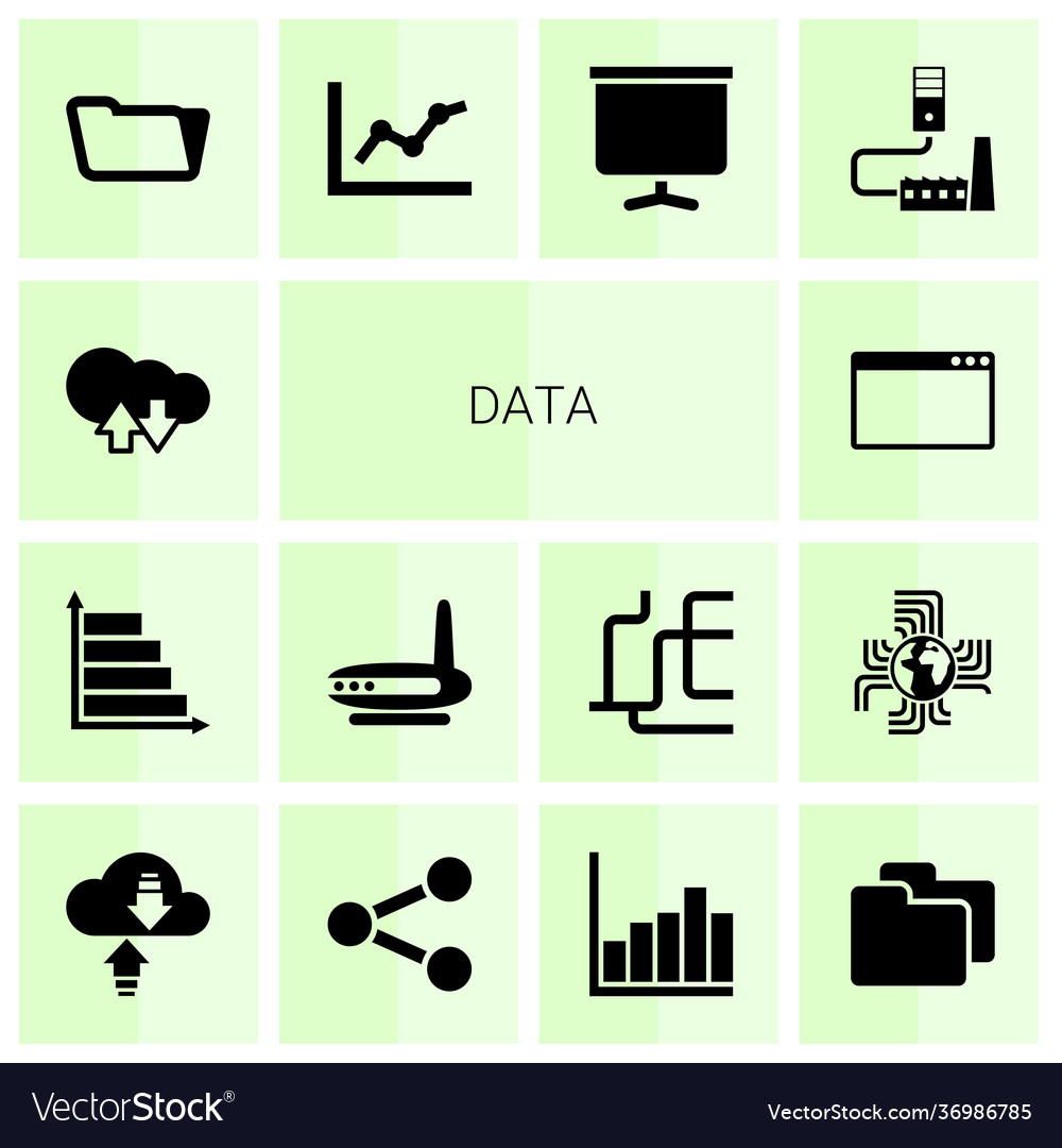 Daten Icons Lizenzfreies Vektorbild - VectorStock