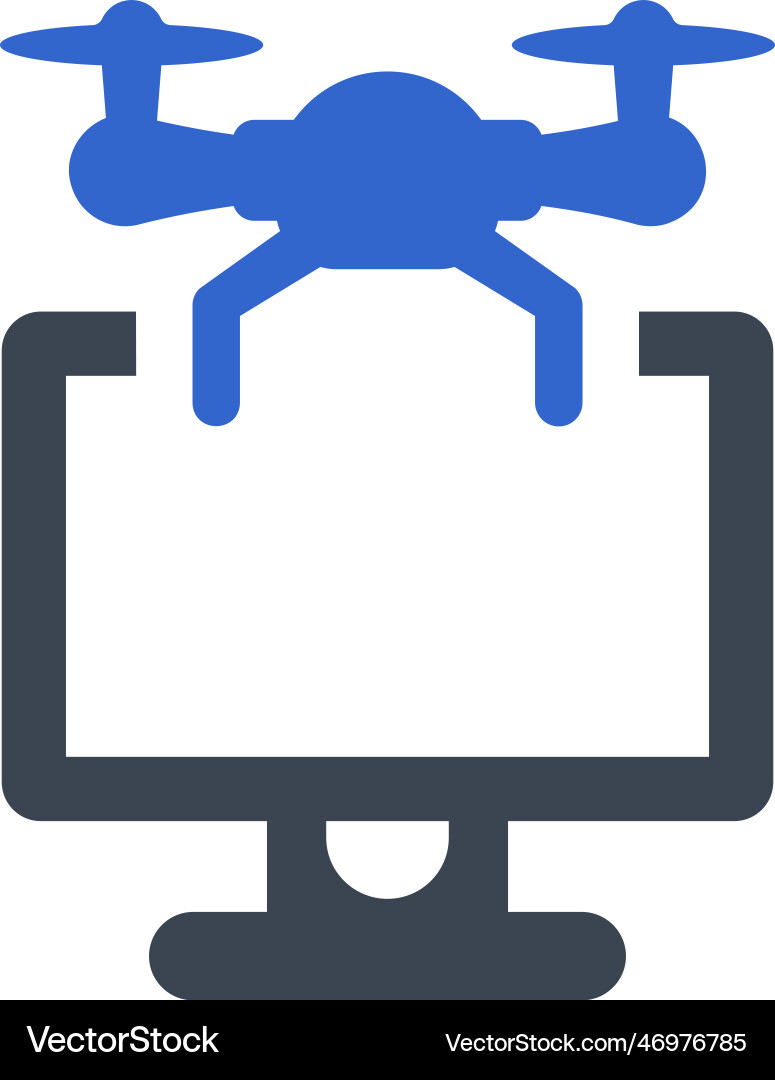 Drone monitoring icon Royalty Free Vector Image