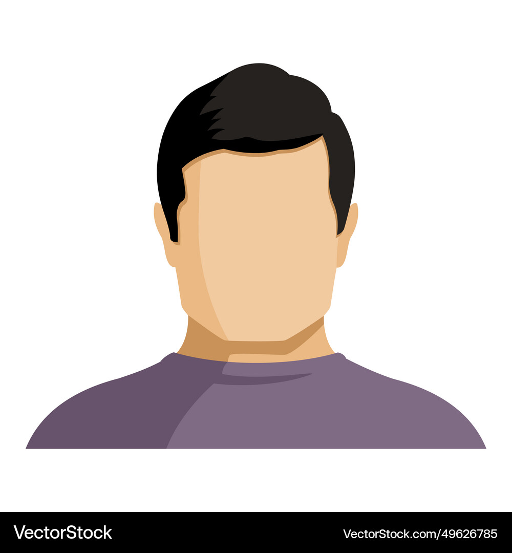 Flat man avatar no face with hairstyle Royalty Free Vector