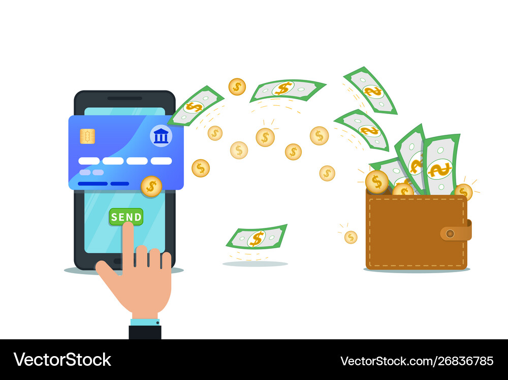 Online payment service fast money transfer design Vector Image