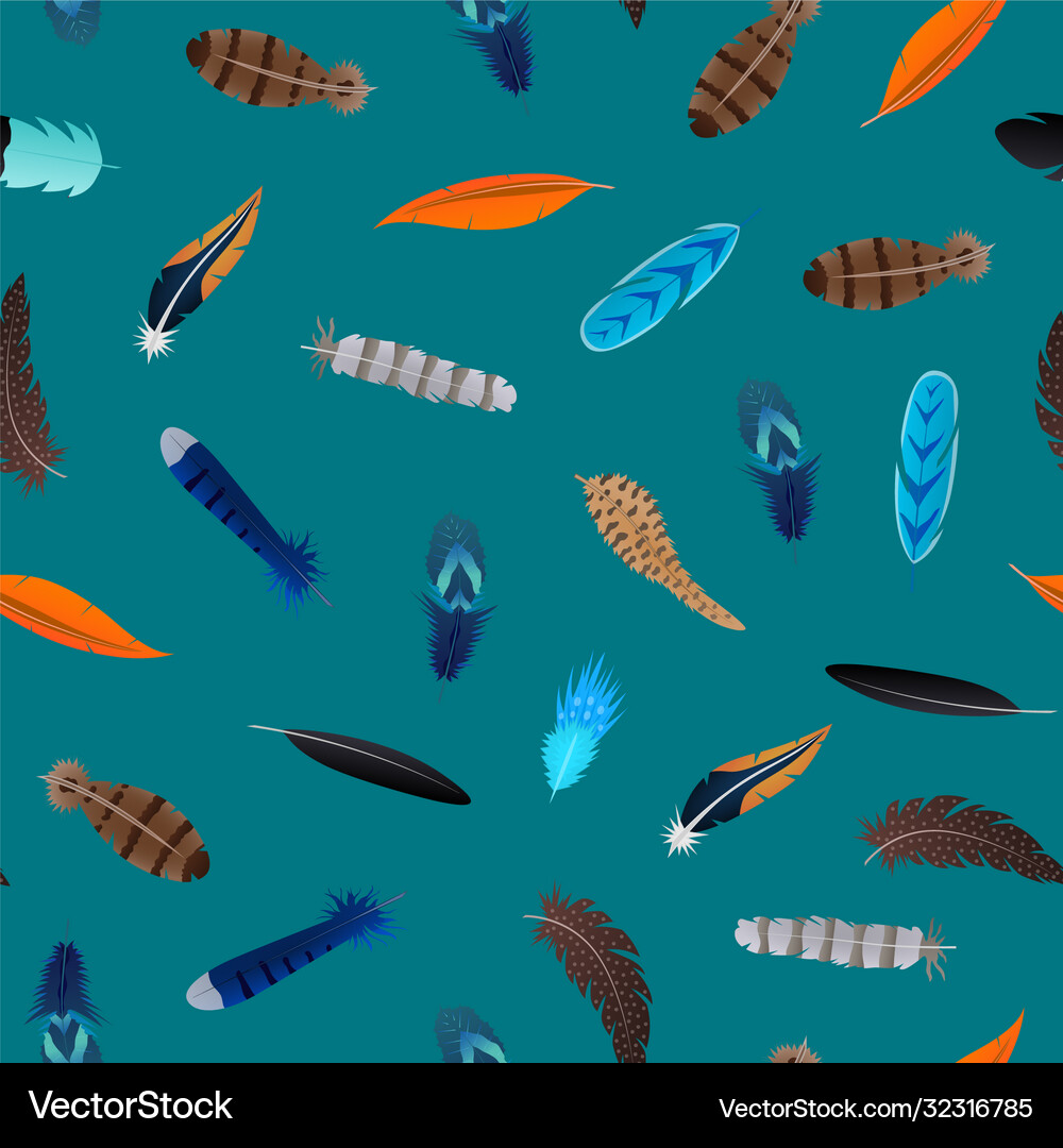 Realistic 3d detailed feathers bird seamless Vector Image