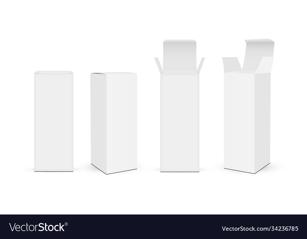 Set high paper rectangular packaging boxes Vector Image