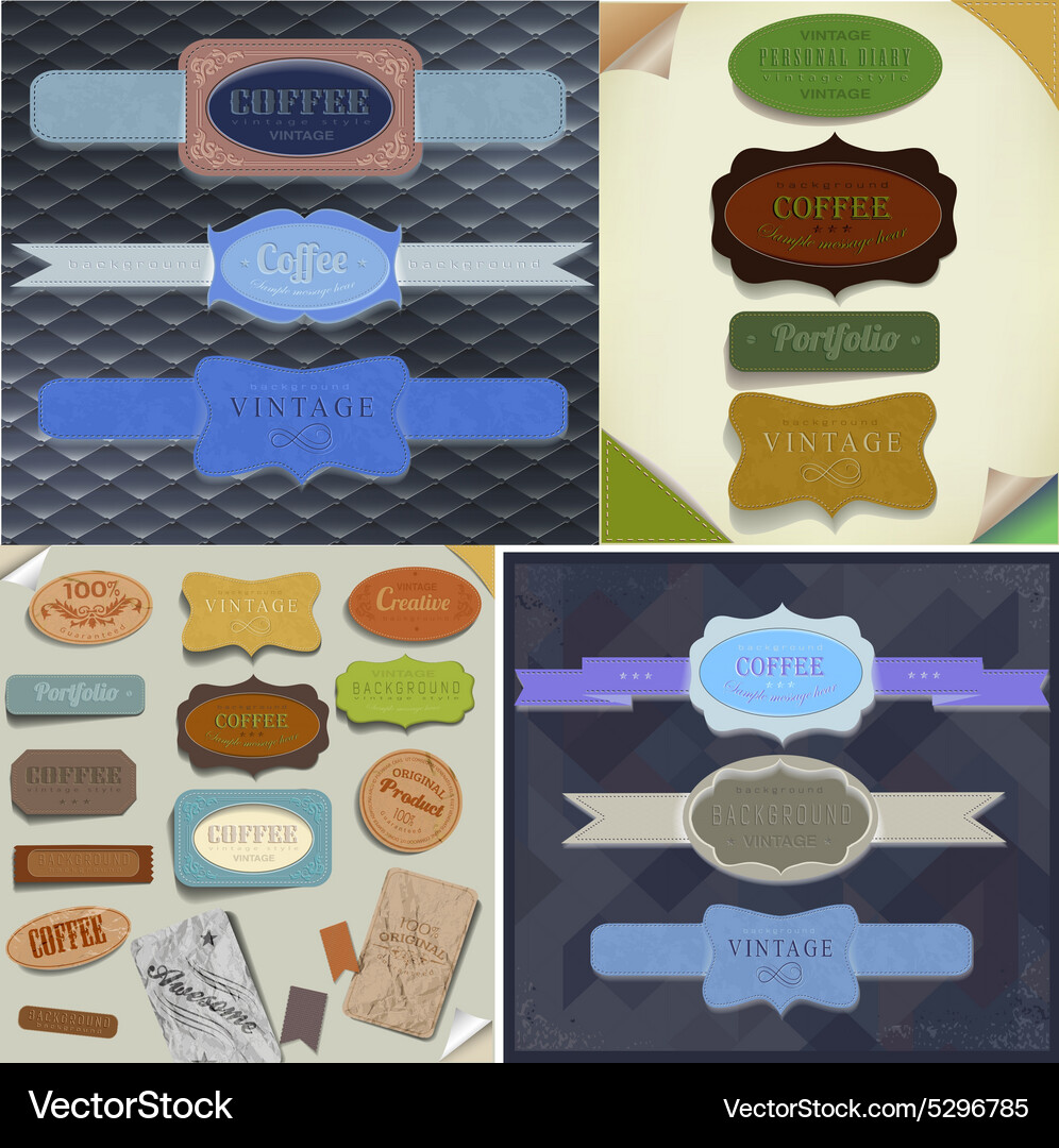 Set of retro ribbons old Royalty Free Vector Image