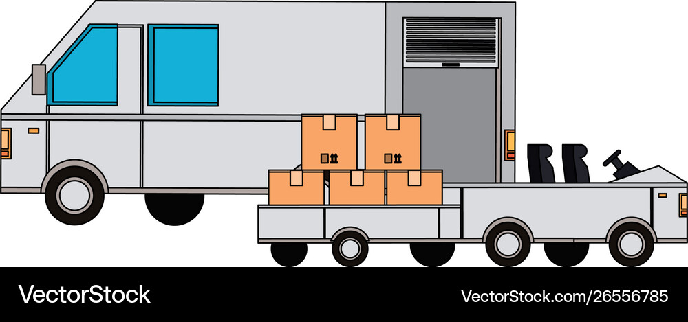Shipping logistic delivery cargo cartoon Vector Image