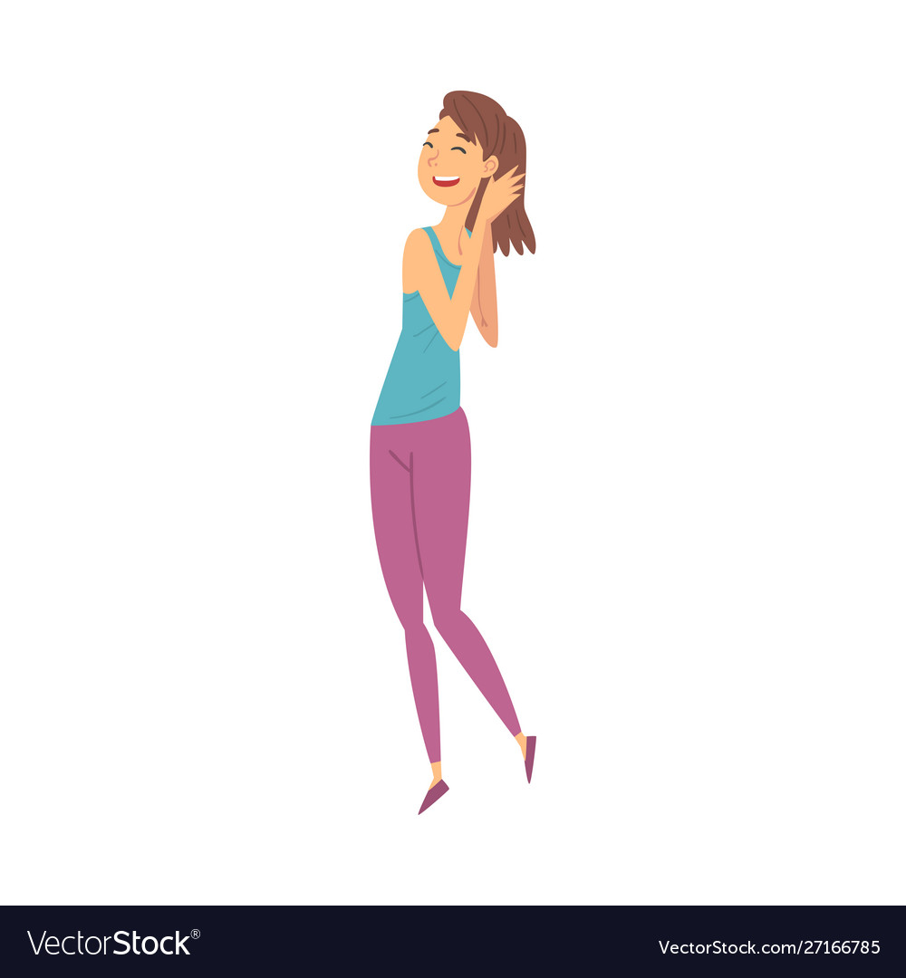 Smiling Beautiful Woman Wearing Casual Clothes Vector Image
