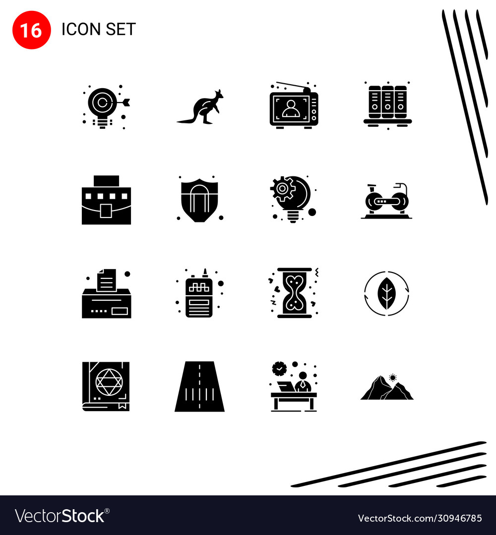 Stock icon pack 16 line signs and symbols Vector Image