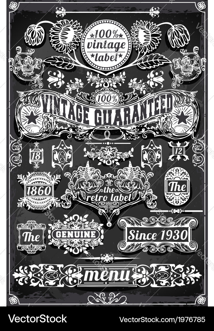 Vintage hand drawn graphic banners and labels Vector Image