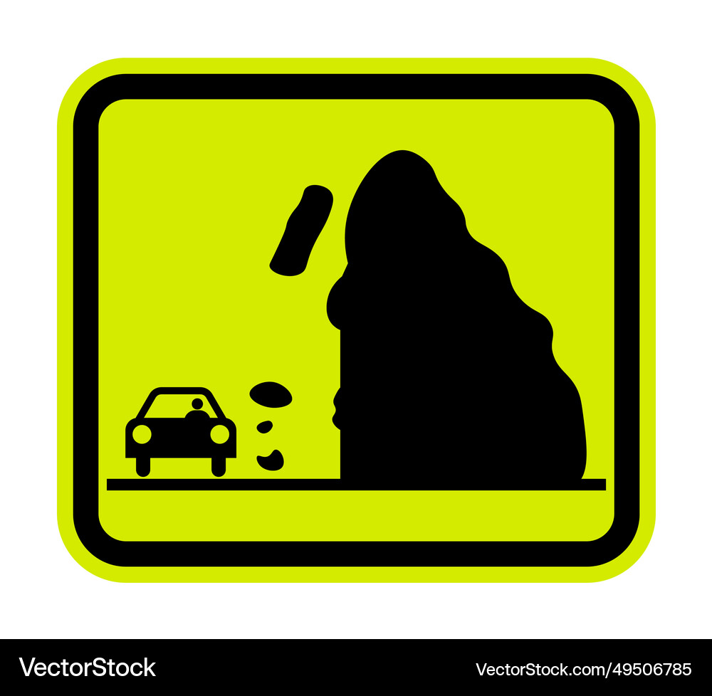Warning sign falling rocks snow or ice ahead Vector Image